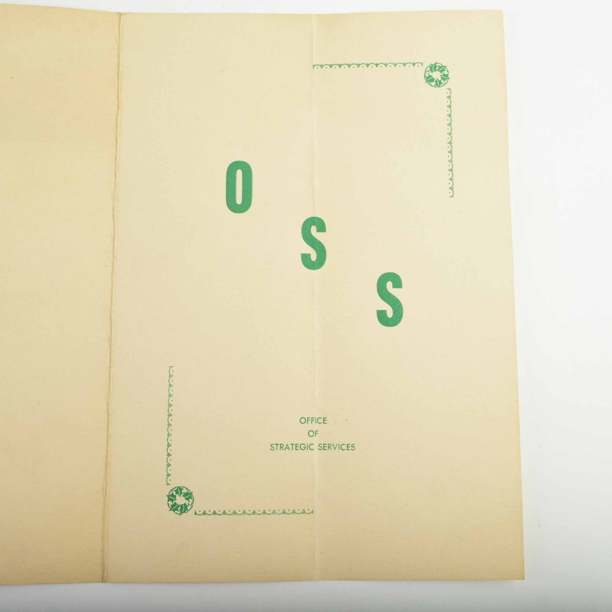 Office of Strategic Services (OSS), WWII Memorabilia and Historic ...