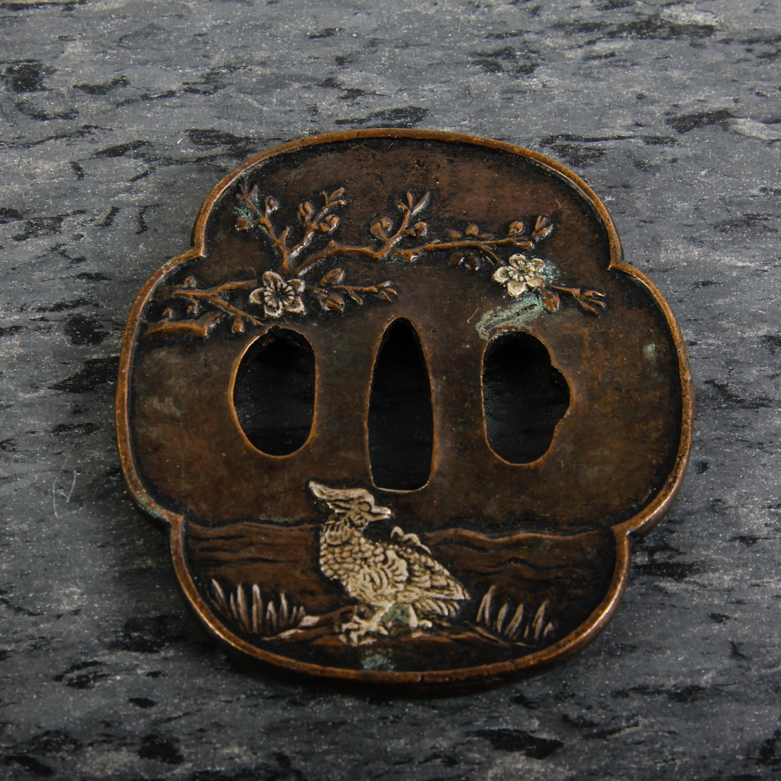 Antique Japanese Tsuba Sword Hilt Guard | EBTH