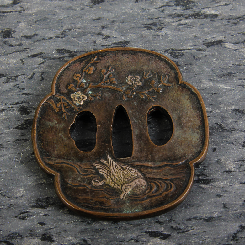 Antique Japanese Tsuba Sword Hilt Guard | EBTH