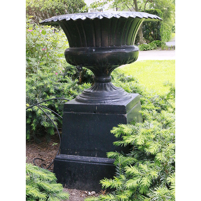 Antique Iron Container on Plinth Base | EBTH