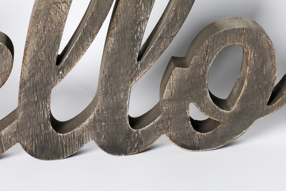 Wood "Hello" Wall Art | EBTH