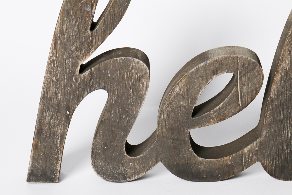 Wood "Hello" Wall Art | EBTH