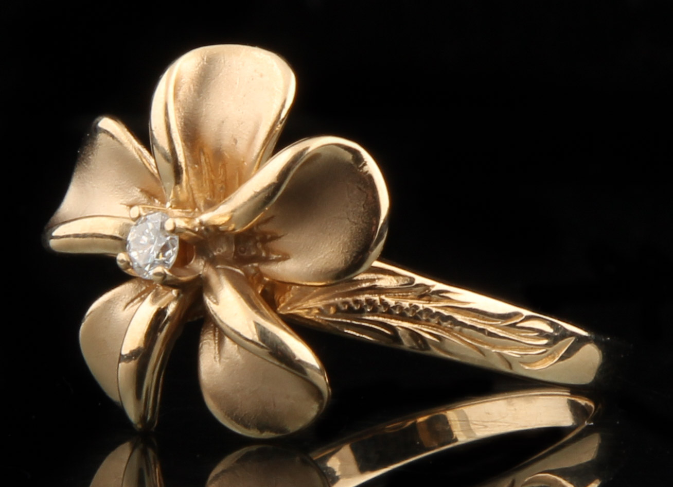 14K Yellow Gold Flower Ring | EBTH