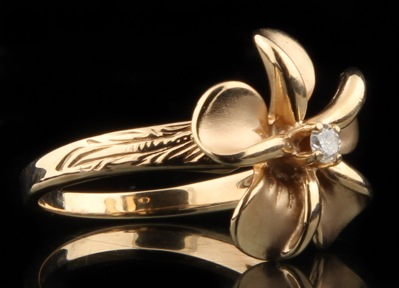 14K Yellow Gold Flower Ring | EBTH