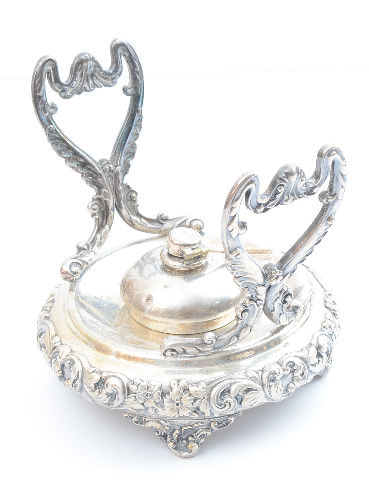 Repousse Silver Plate Tipping Teapot With Stand : EBTH