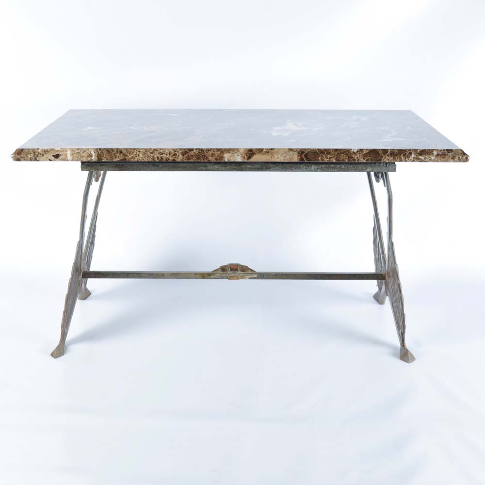 Art Deco Marble Top Table | EBTH