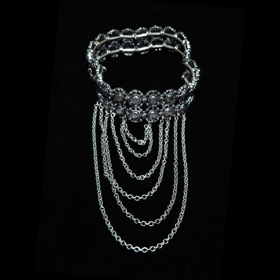 Silver Tone Arm Cuff with Chain Detail | EBTH