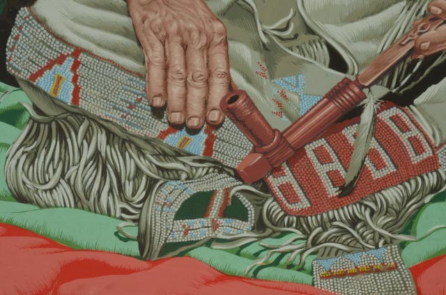 James Bunnell Serigraph of American Indian with Peace Pipe | EBTH