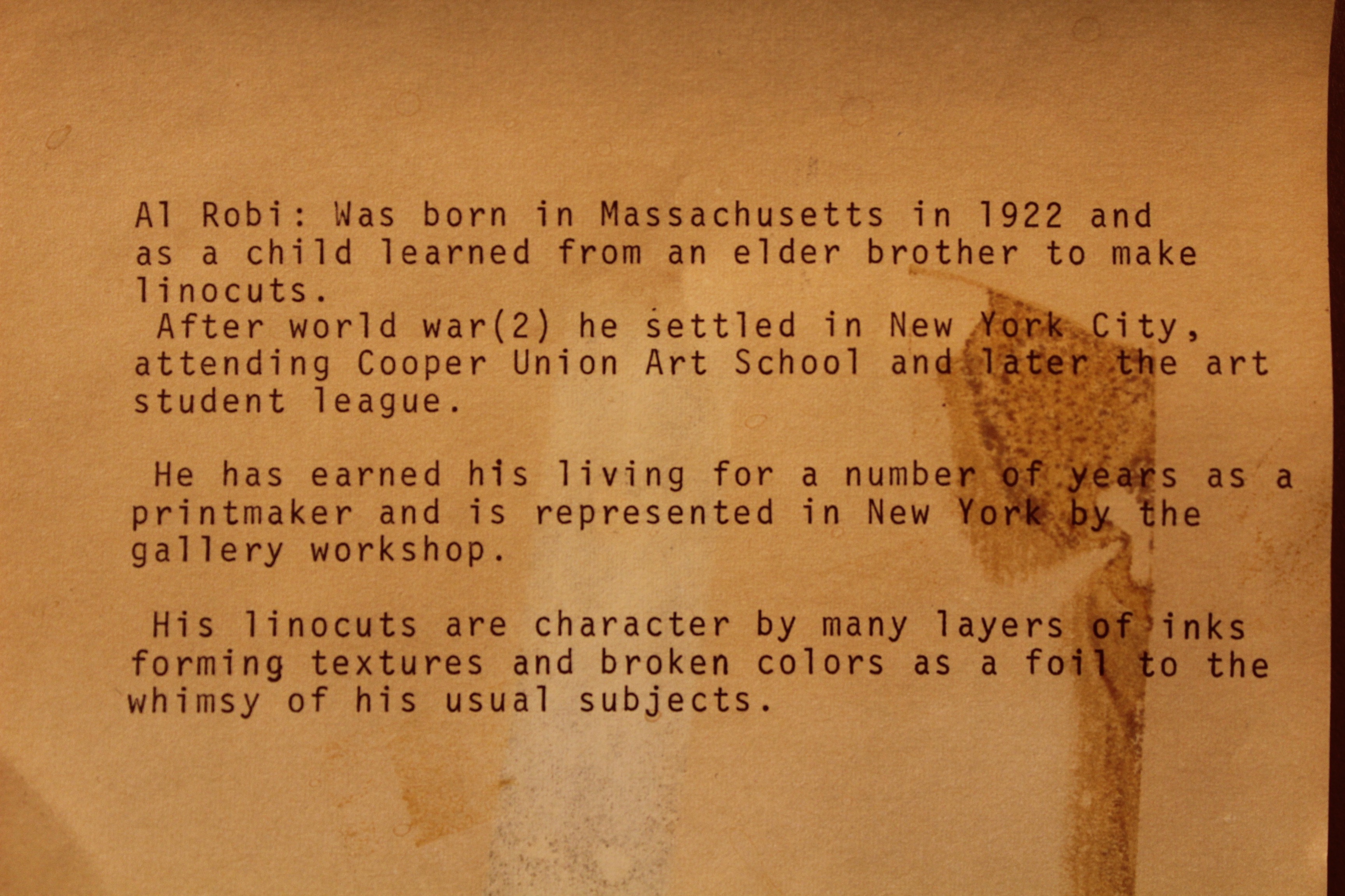 Vintage Al Robi Limited Edition Linocut | EBTH