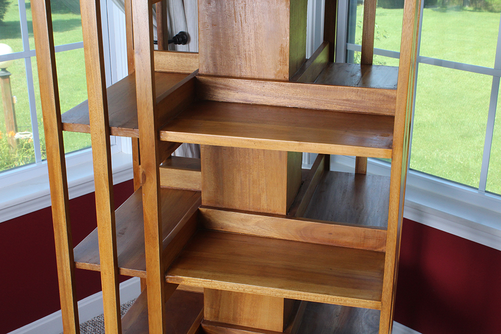 Craftsman Made Wooden Revolving Tower Shelf | EBTH