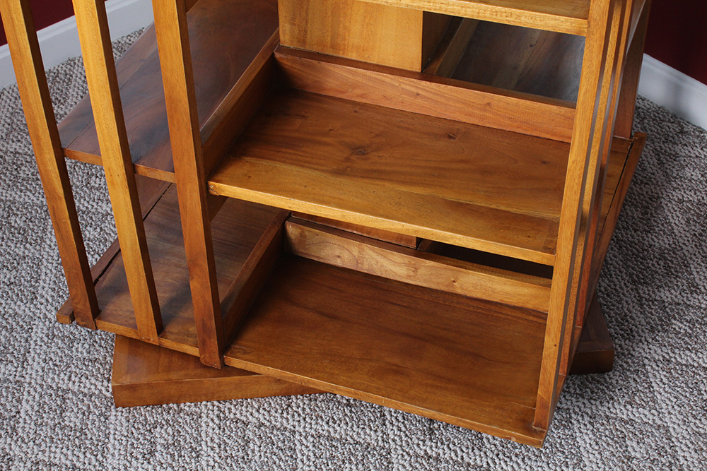 Craftsman Made Wooden Revolving Tower Shelf | EBTH