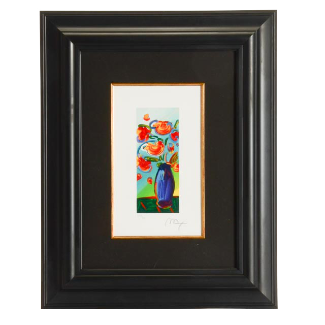 Peter Max Signed Limited Edition Embossed Serigraph "Vase of Flowers ...