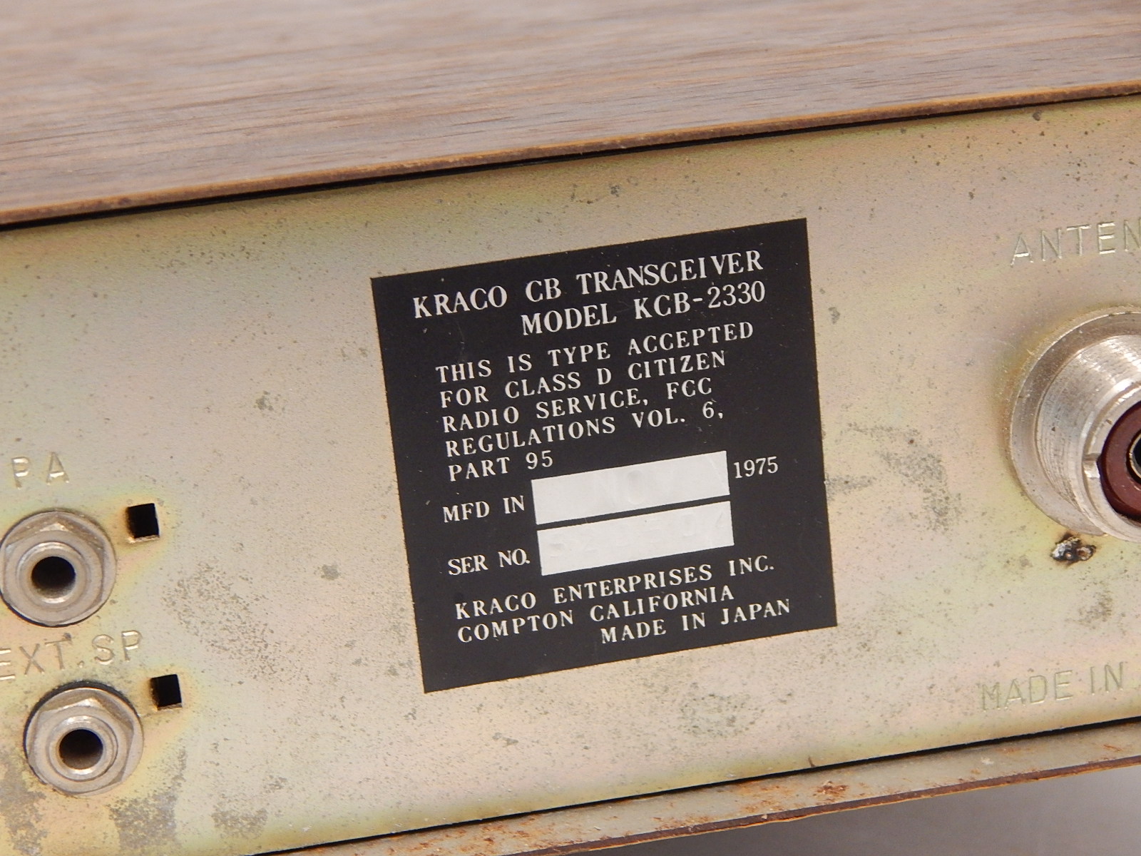 Kraco Super Deluxe CB Radio | EBTH