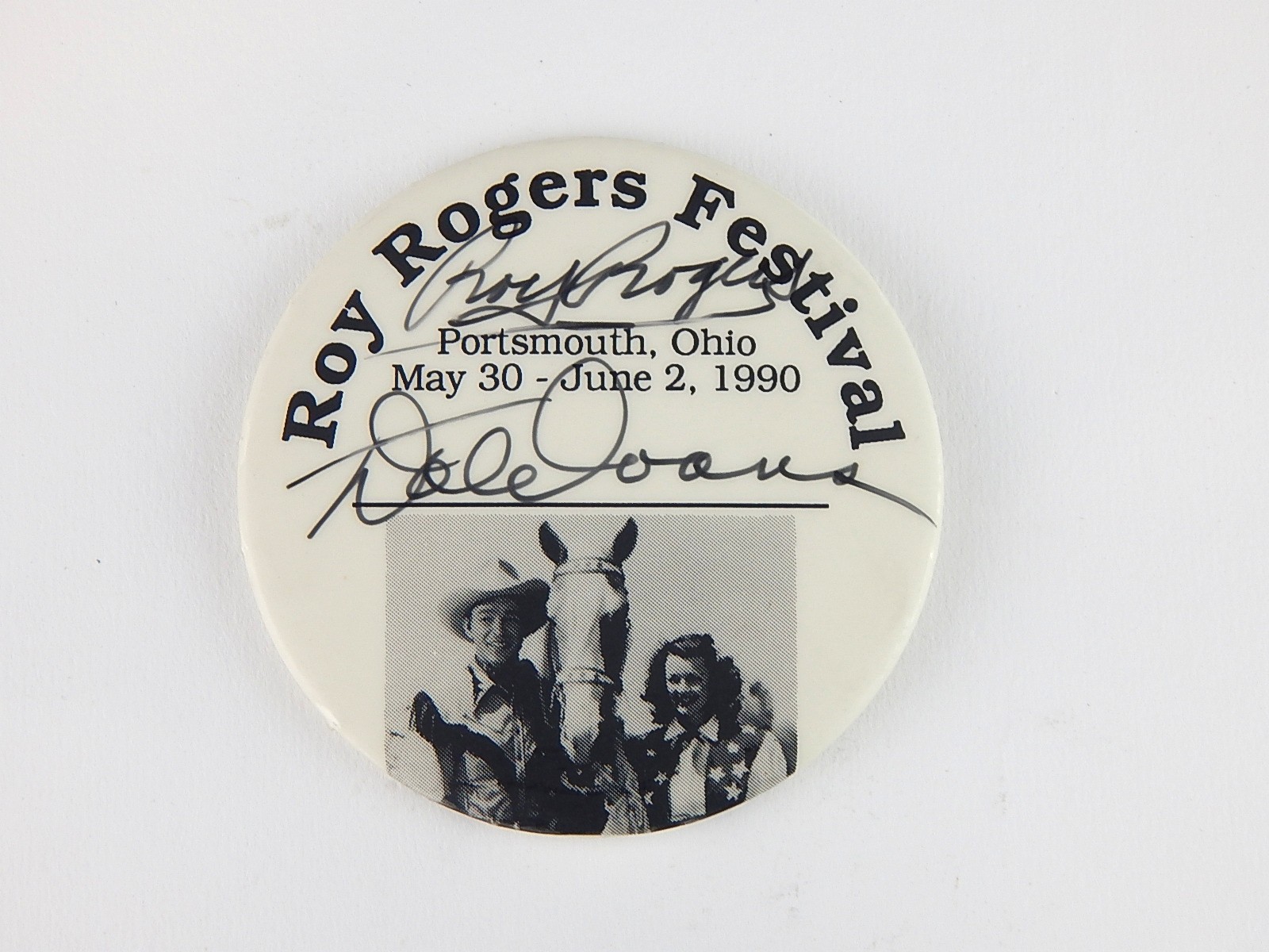 1990 Roy Rogers/Dale Evans Autographed Button | EBTH