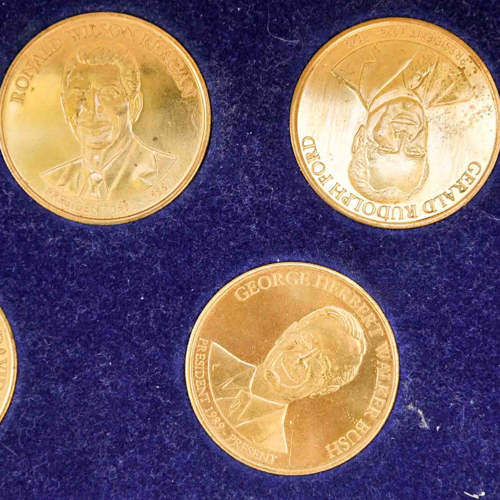 Set of Five U.S. Presidential Gold-Tone Coins | EBTH