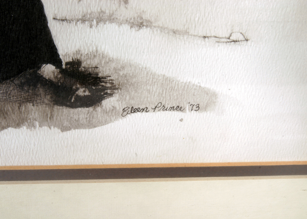 Eileen Prince "The Blind Beggar" Ink Wash Drawing | EBTH