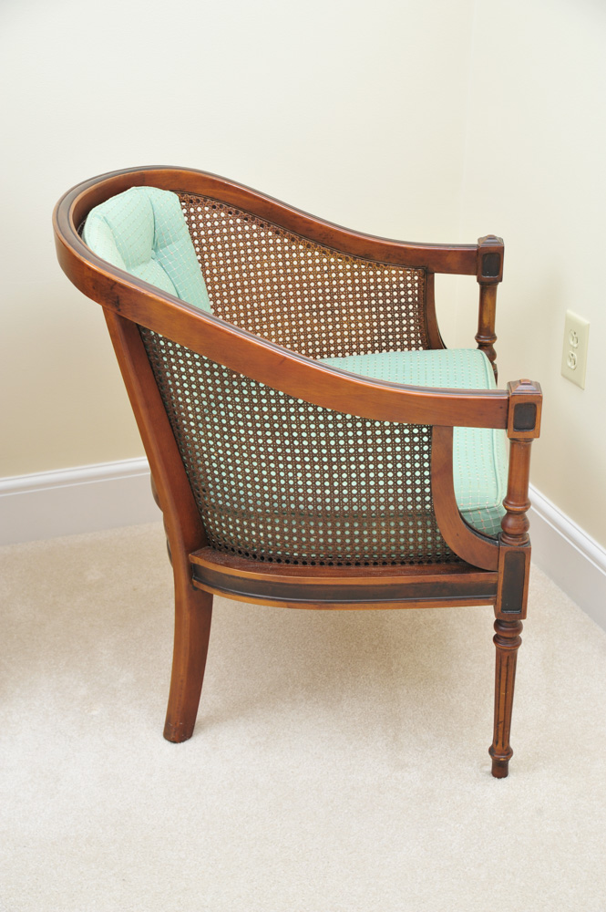Vintage Classic Cane Back Barrel Chair | EBTH