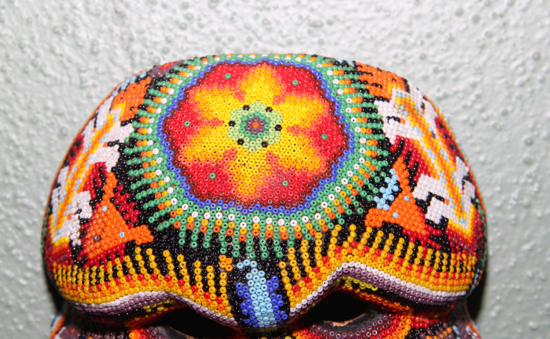 Mexican Huichol Kuka Style Beaded Wooden Mask | EBTH
