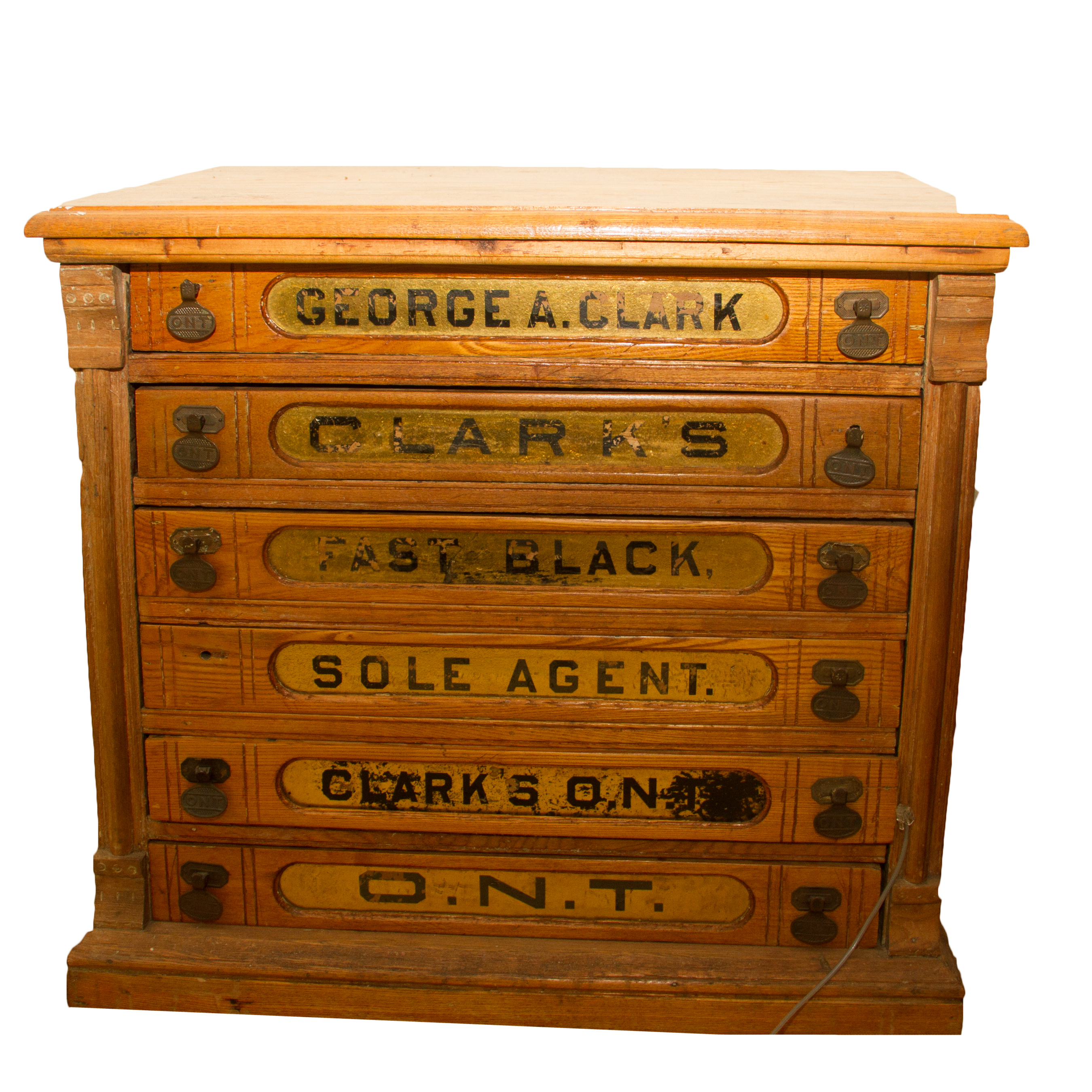 Antique Clark's Salesman Sample Spool Cabinet | EBTH