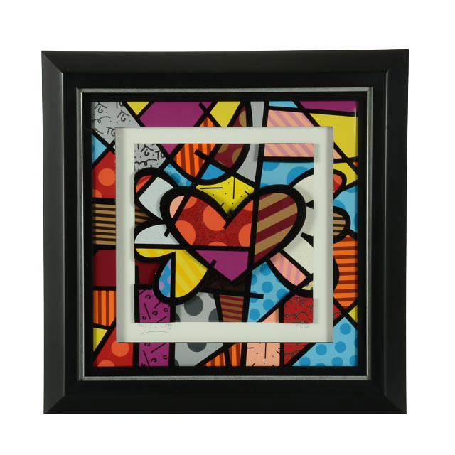 Romero Britto Signed Limited Edition Mixed Media "Flying Heart" | EBTH