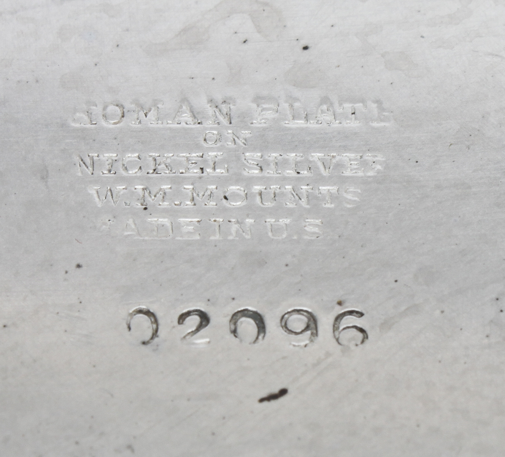 Antique W.M. Mounts Homan Plate on Nickel Silver Dish with Pierced Lid ...