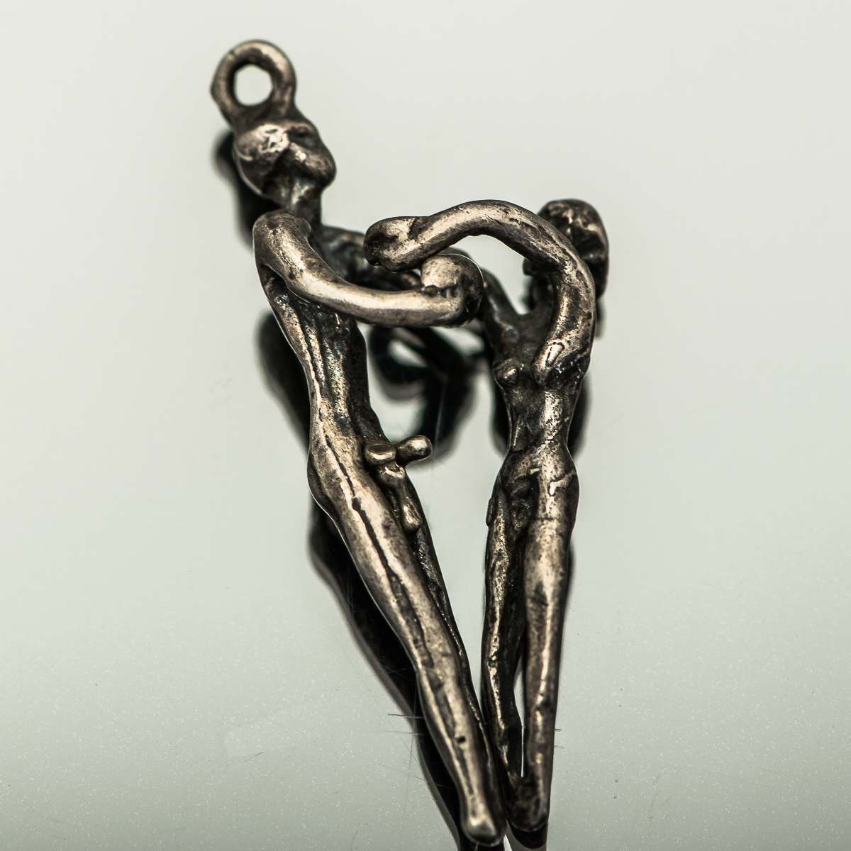 Pair of Sterling Silver Human Form Pendants | EBTH