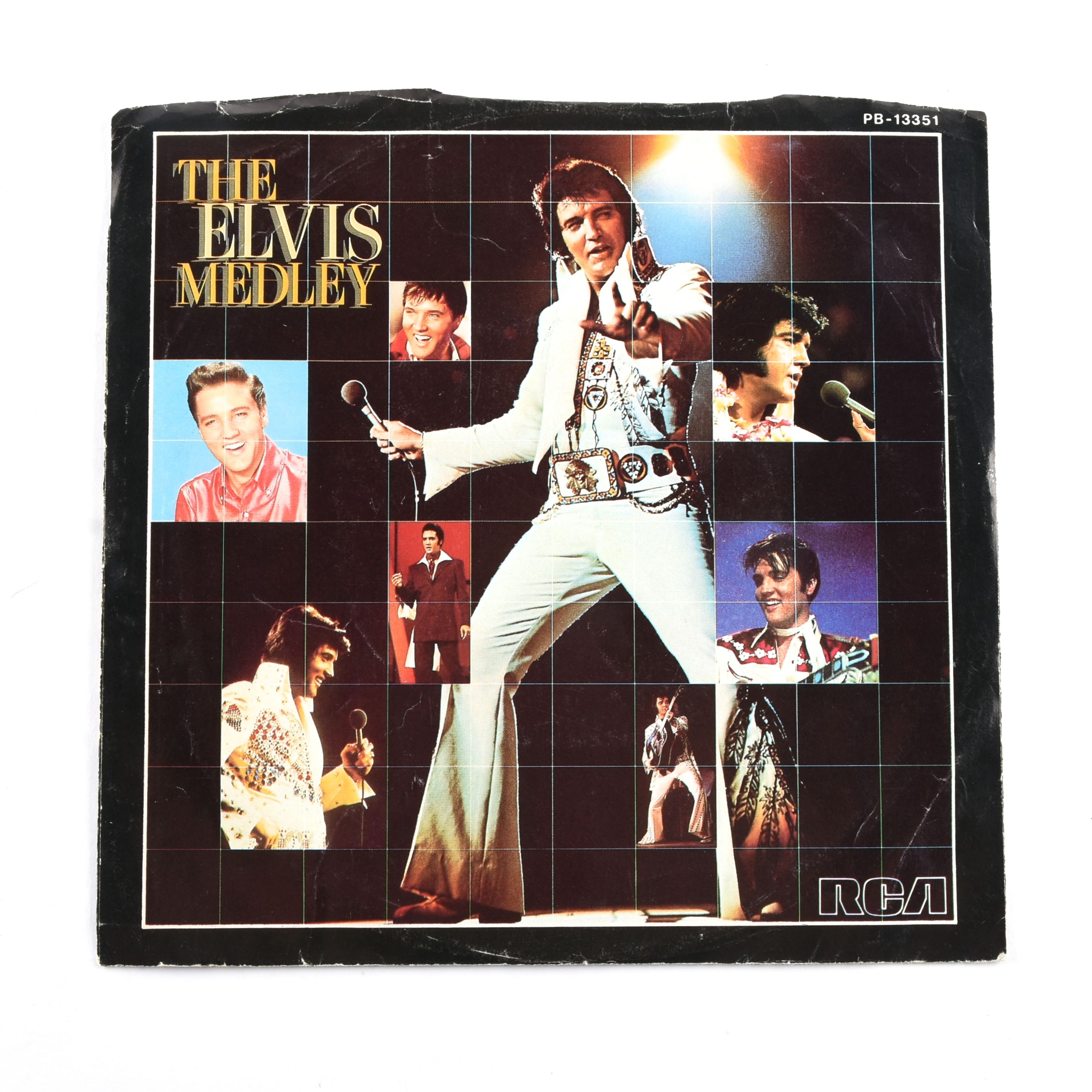 Elvis Presley "The Elvis Medley" Black Label 45 Record with Cover | EBTH