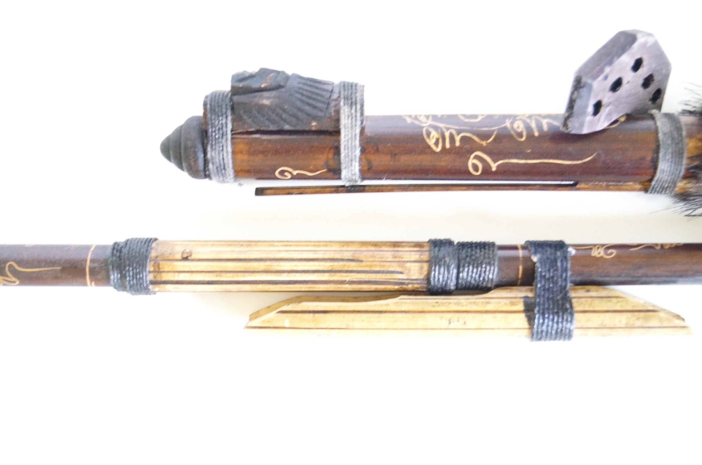Handcrafted Indonesian Tribal Blow Dart Gun, Darts and Pouch | EBTH