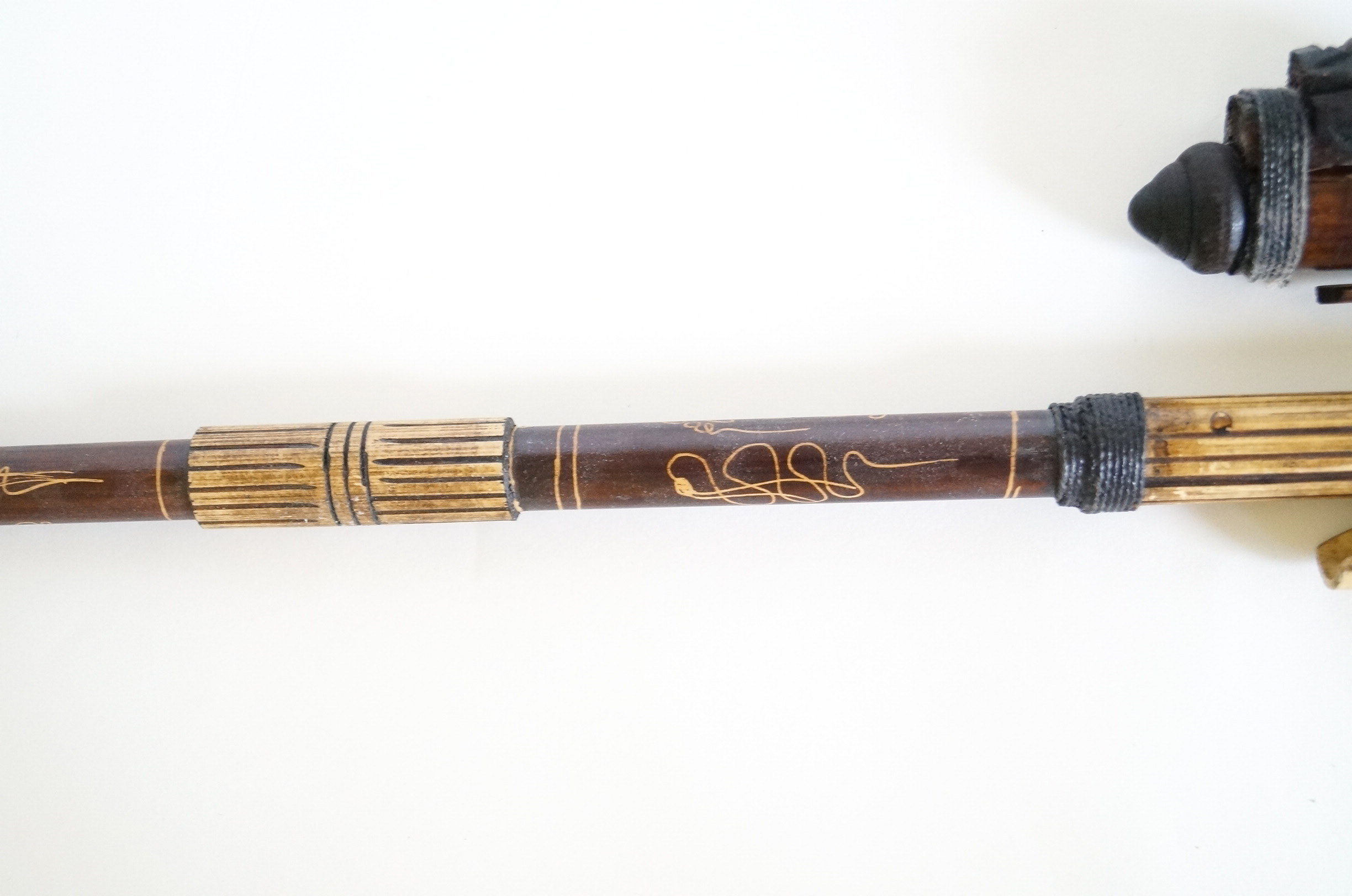 Handcrafted Indonesian Tribal Blow Dart Gun, Darts and Pouch | EBTH
