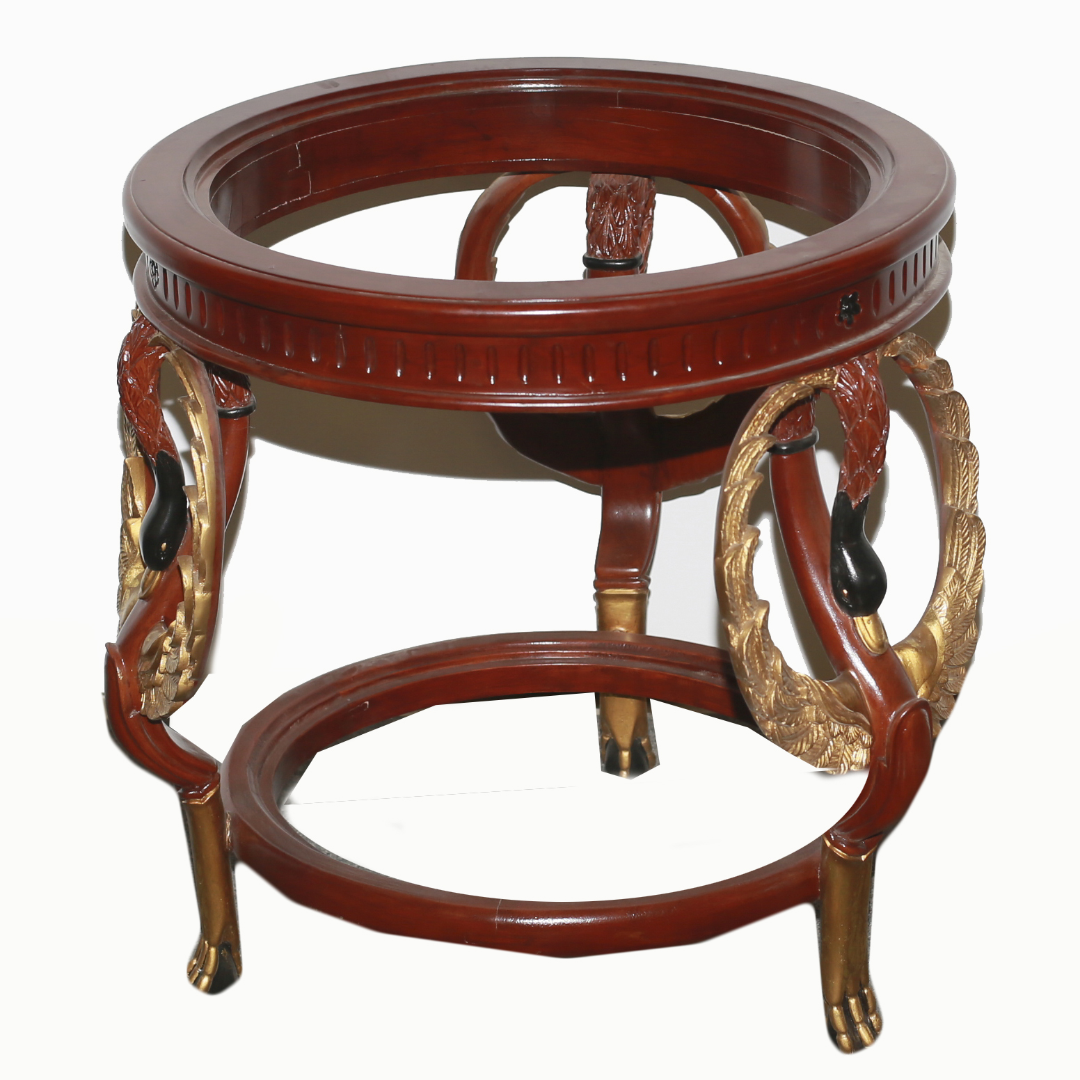 Heavily Carved Duck Head Accent Table | EBTH