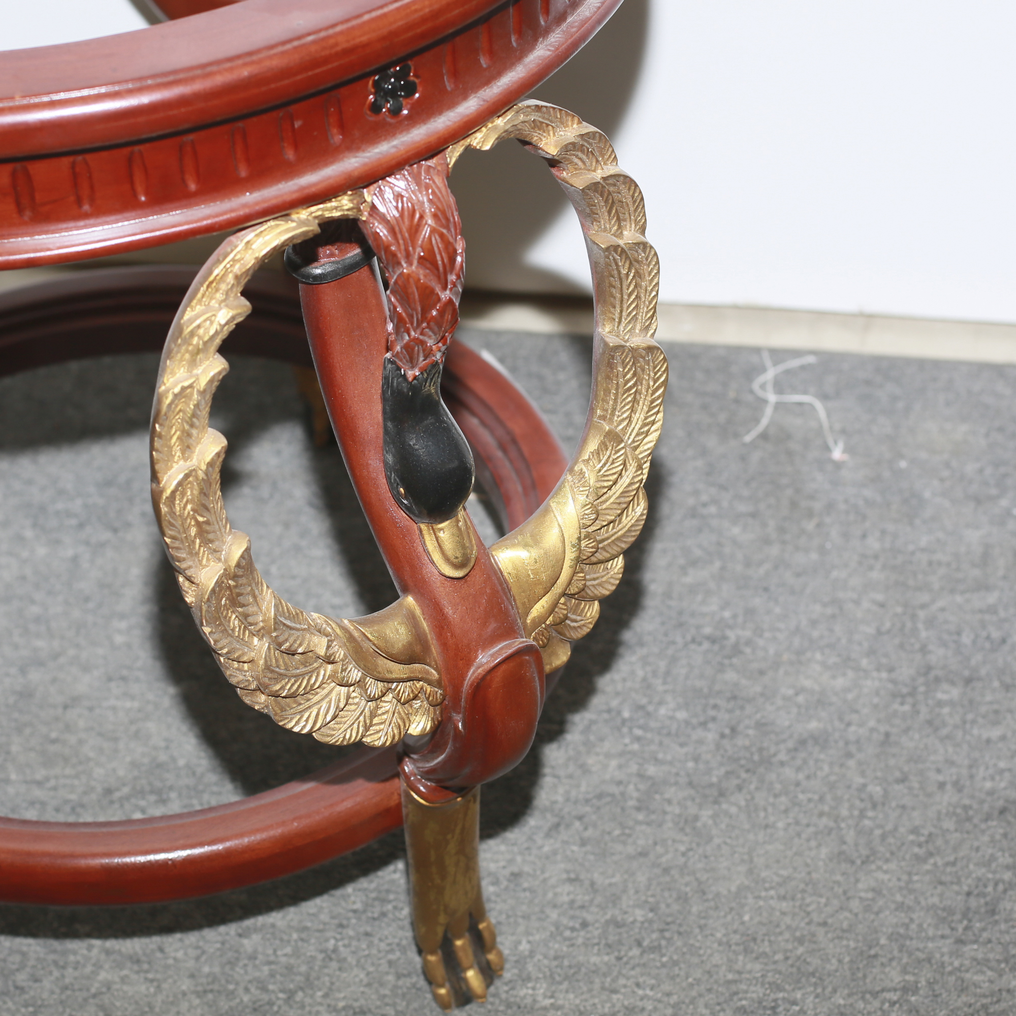 Heavily Carved Duck Head Accent Table | EBTH