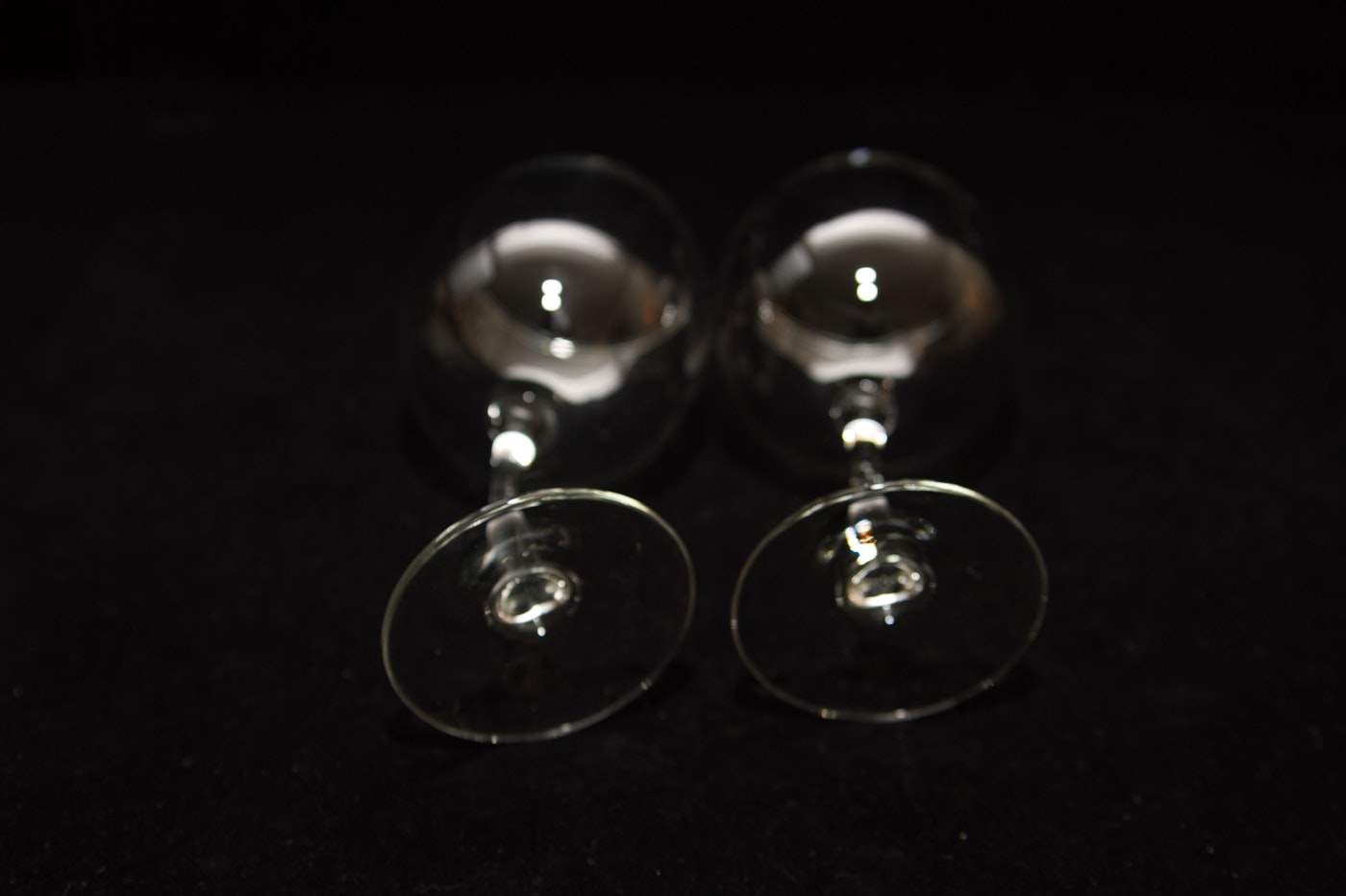 Pair Of Tipsy Wine Glasses Ebth