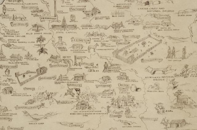 Karl Smith Historical Map of Kentucky "The Dark and Bloody Ground" | EBTH