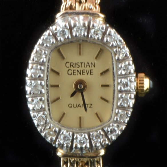 Women's 14K Yellow Gold Diamond Accented Christian Geneve Watch | EBTH