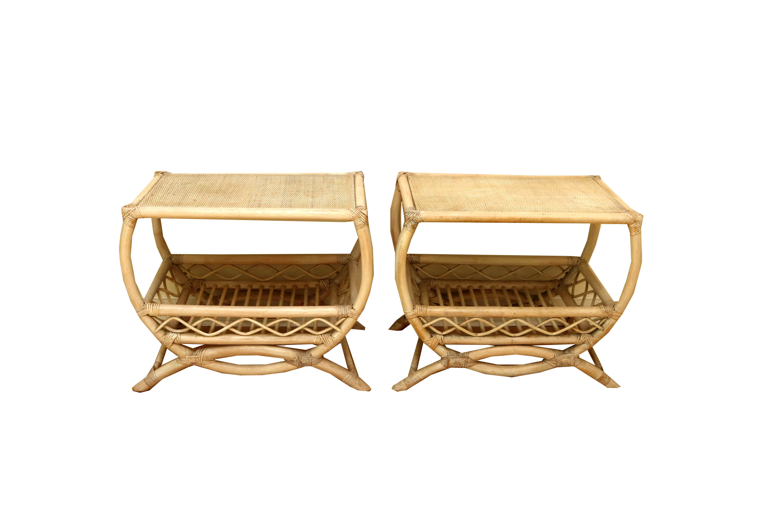 Pair of Bamboo Side Tables | EBTH