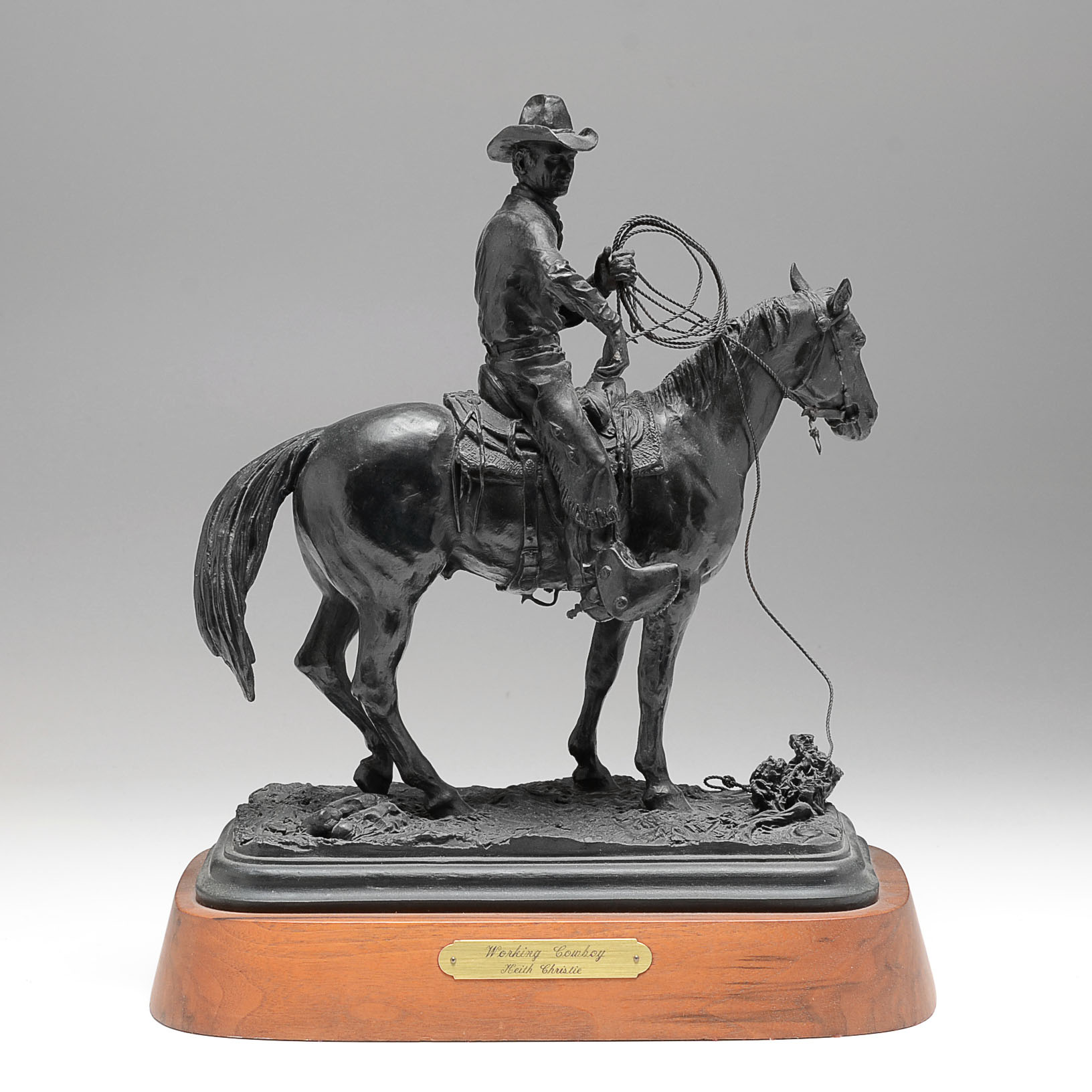 Keith Christie Bronze Western Sculpture 'Working Cowboy' | EBTH