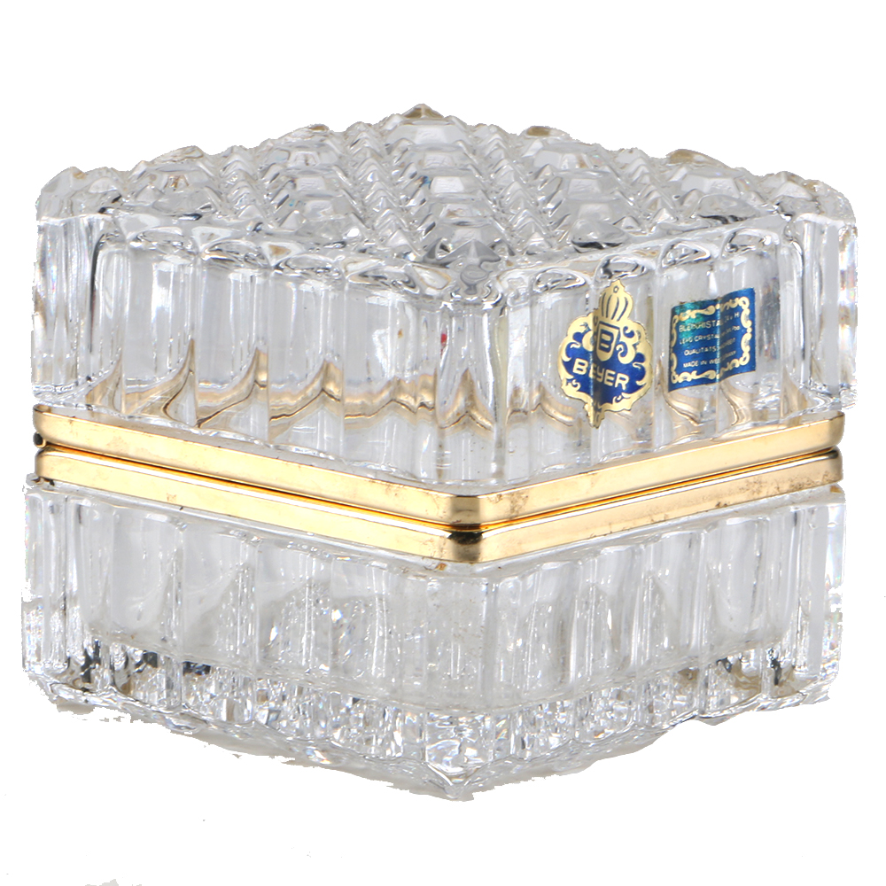 Vintage Beyer Lead Crystal Trinket Jewelry Box | EBTH
