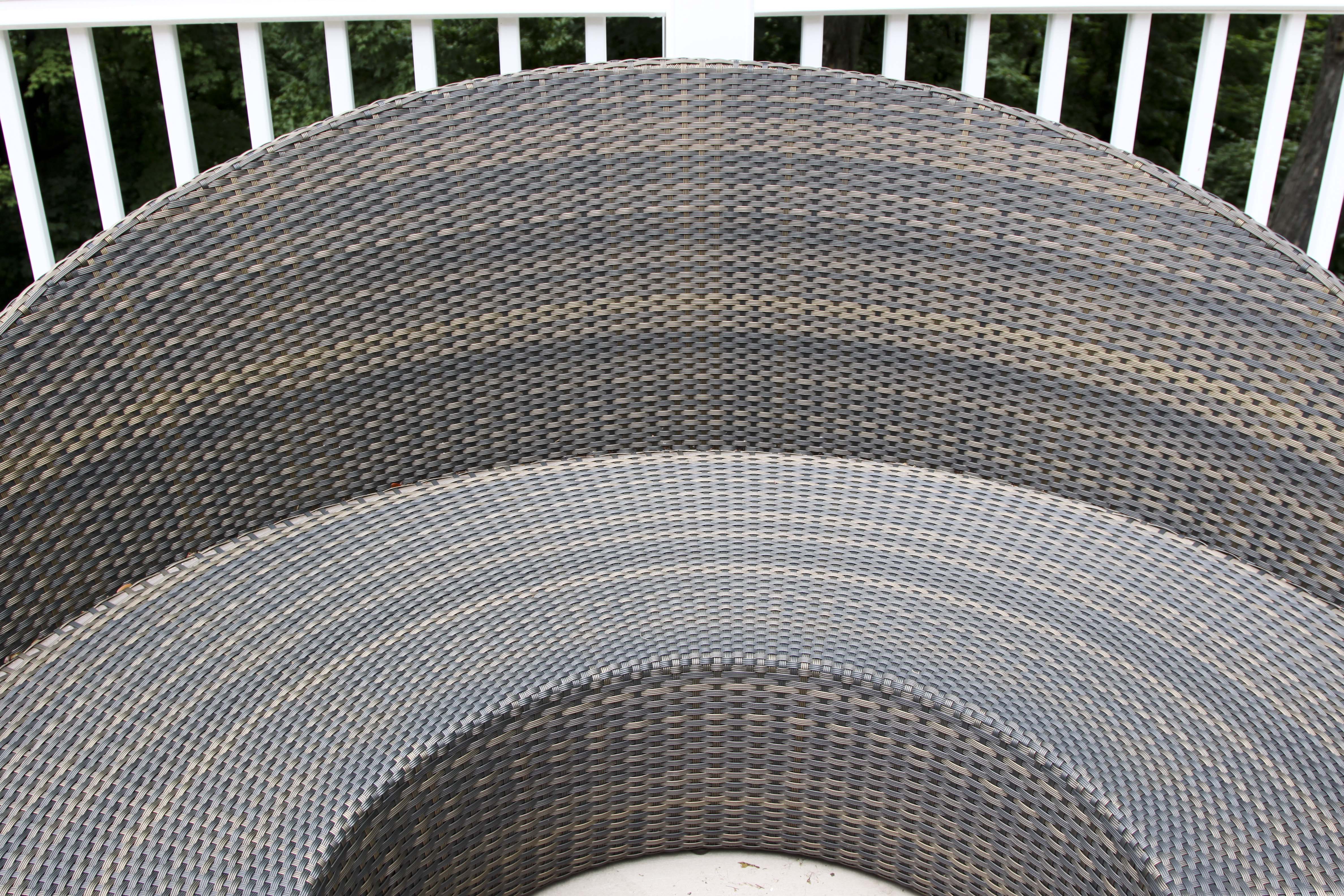 Frontgate Half Circle Woven Patio Bench | EBTH