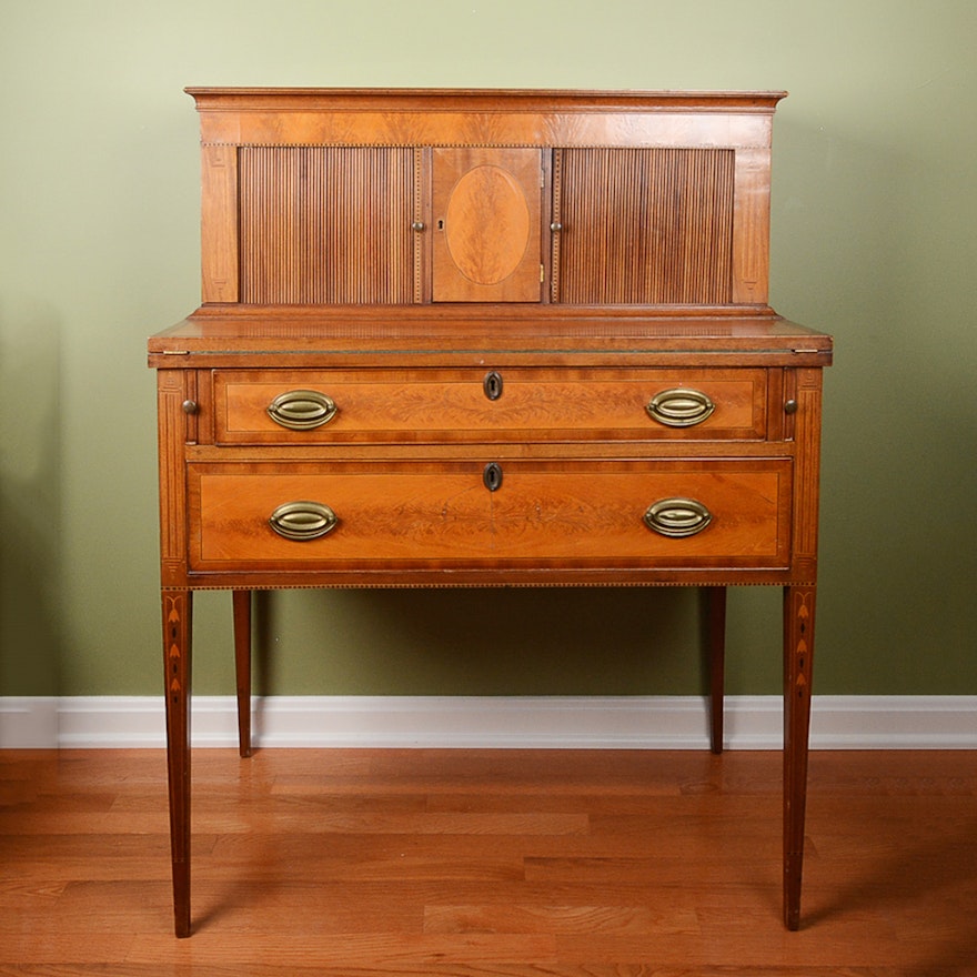 Antique American Federal Mahogany Ladies Writing Desk : EBTH