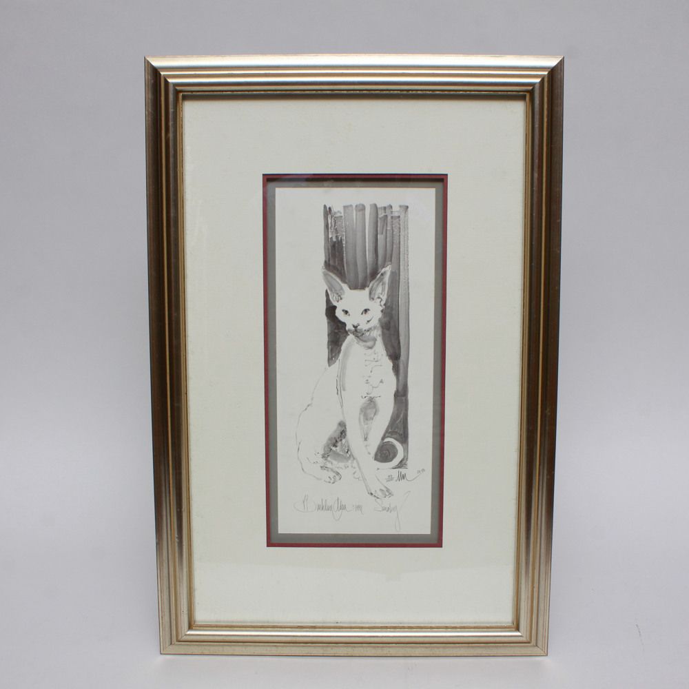 "Smokey" Signed and Numbered Lithograph of a Cat | EBTH