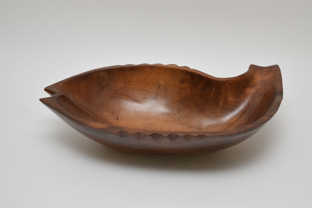 Hand Carved Wooden Fish Bowl | EBTH