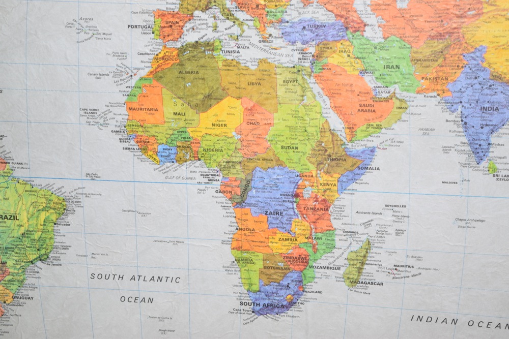 Vintage World Map Offset Lithograph | EBTH