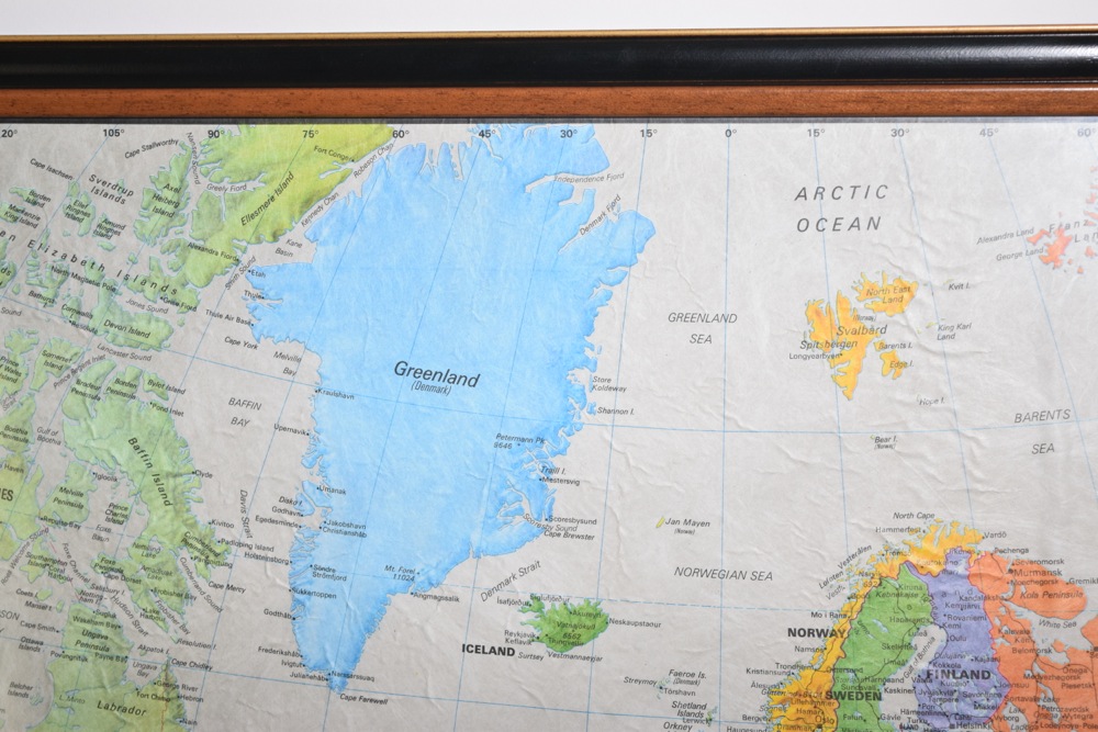 Vintage World Map Offset Lithograph | EBTH