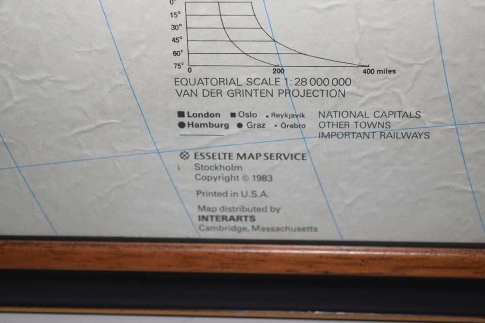 Vintage World Map Offset Lithograph | EBTH