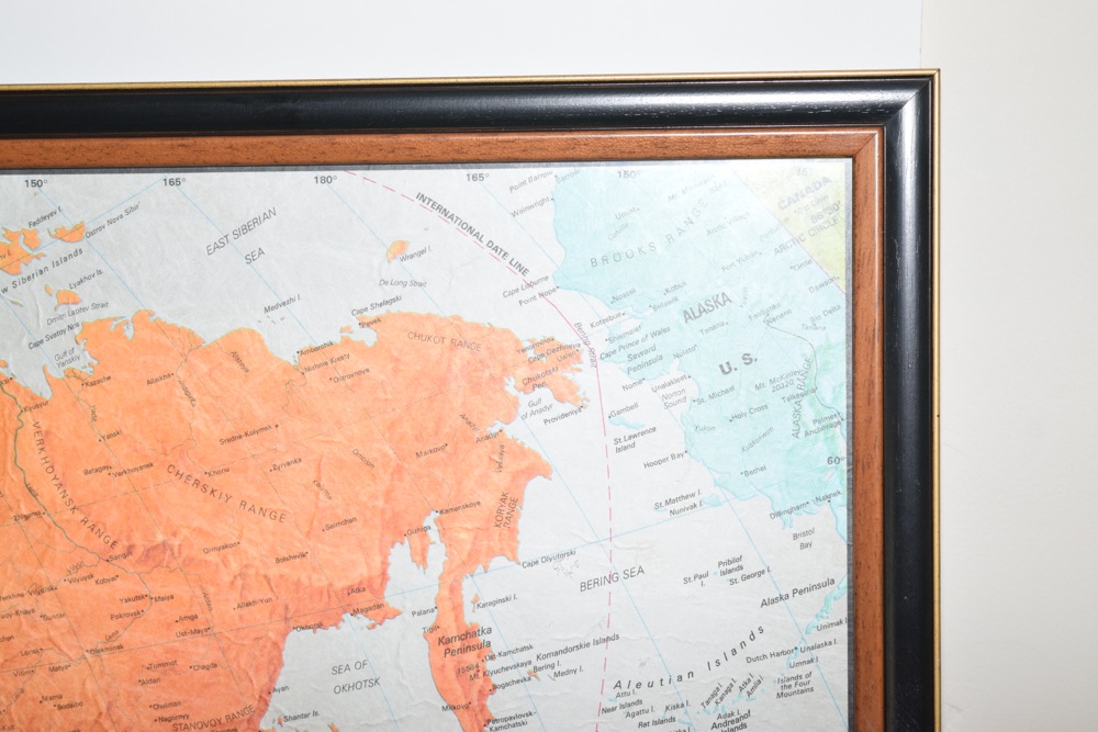 Vintage World Map Offset Lithograph | EBTH