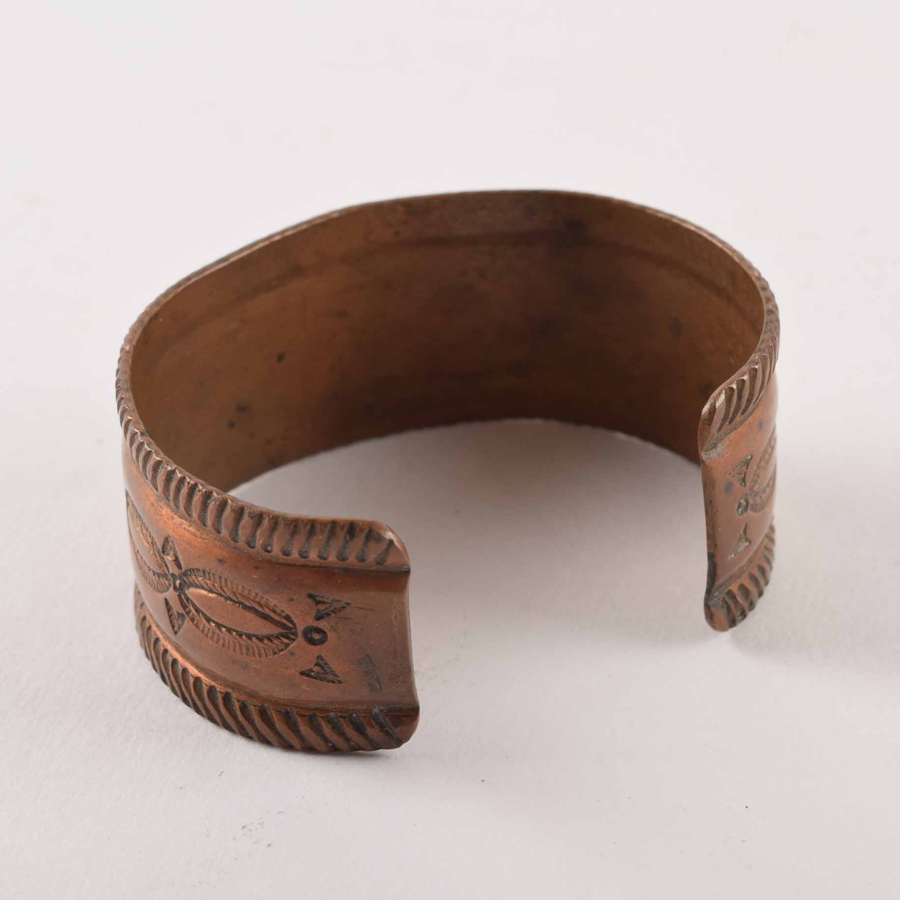 Pair of Vintage Native American Copper Bracelets | EBTH