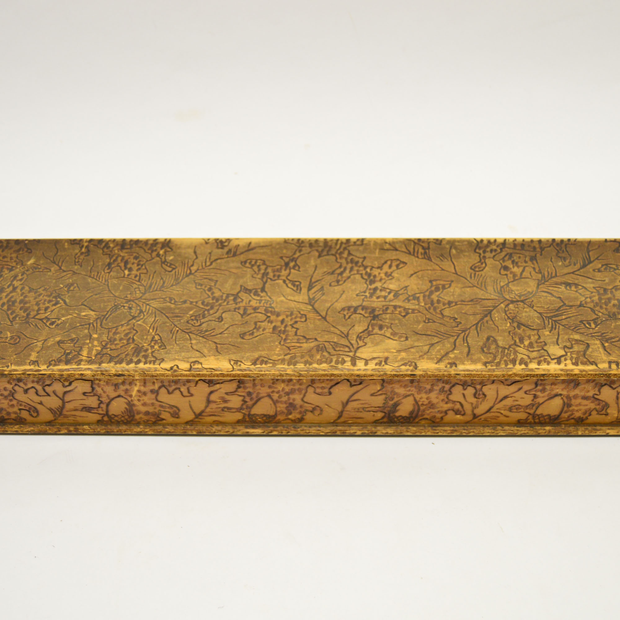 Pyrography Decorative Glove Box Depicting Acorns and Leaves | EBTH