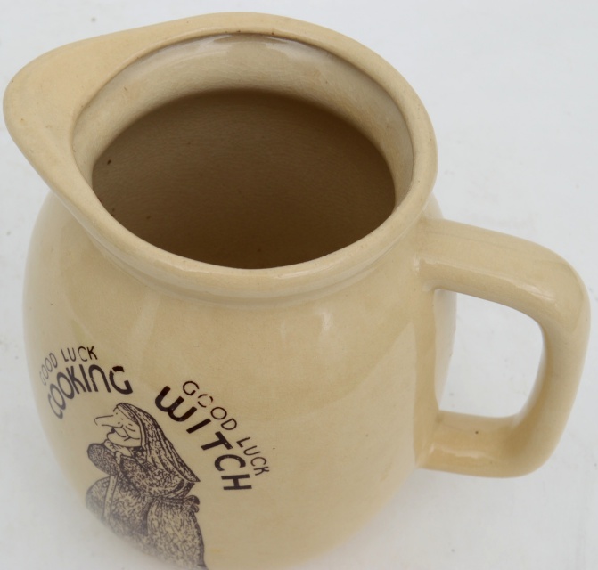 "Good Luck Cooking Witch" Pottery Pitcher | EBTH