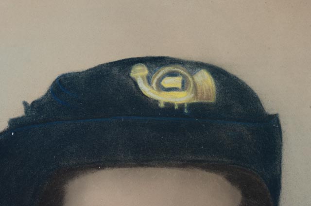 Antique Civil War Hand-Colored Crayon Portrait of Union Officer | EBTH