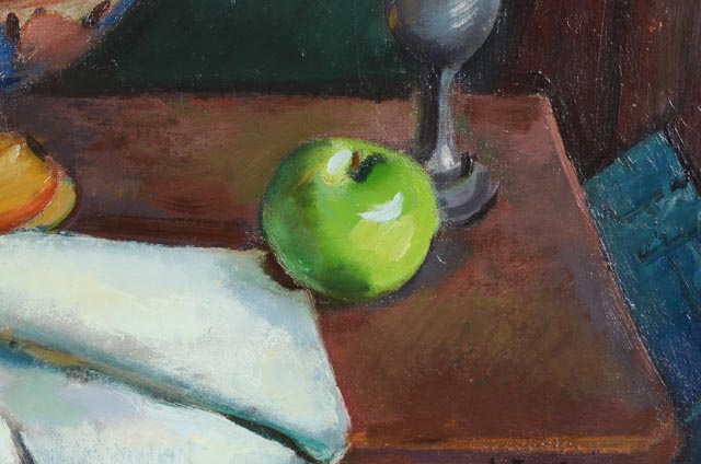 John Ellsworth Weis Oil on Canvas "Still Life with Green Apples" | EBTH